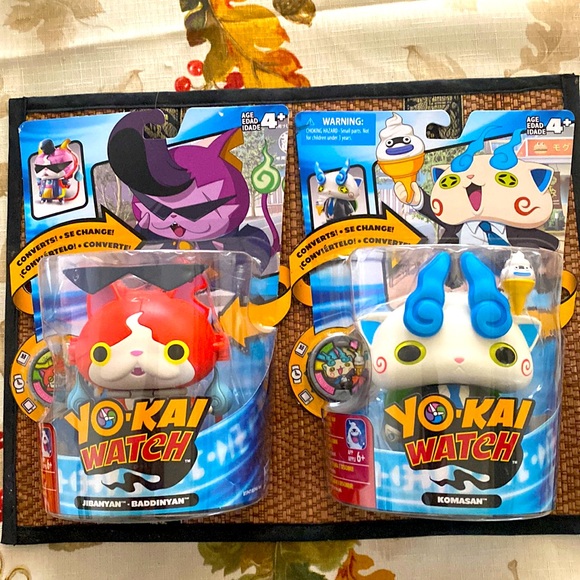 Hasbro | Toys | Yokai Watch Jibanyan Komasan Collectible Figures Nib Bonus Shogunyan Plush ...